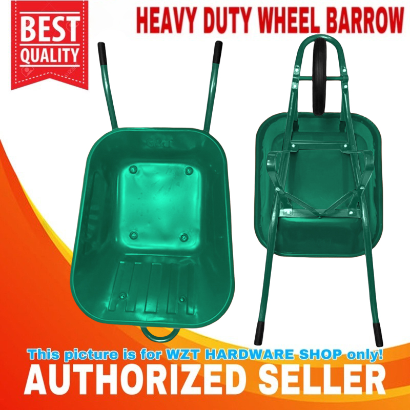 Wheelbarrow Heavy Duty Deep-Type 14" Inflatable tires Tire 65Liters ...