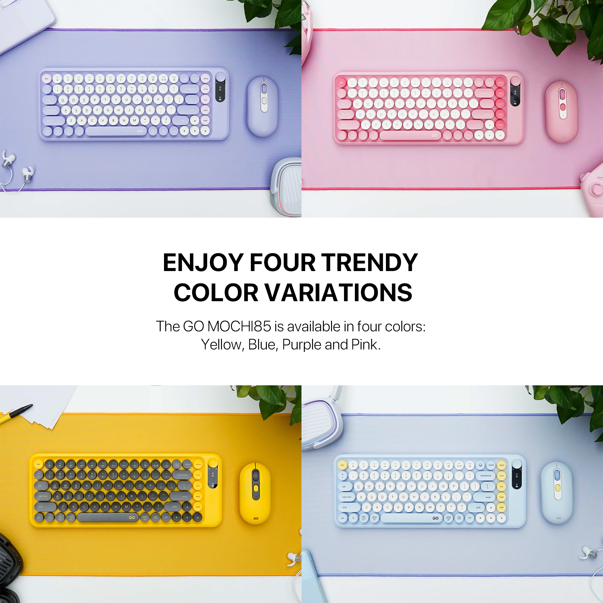 Fantech Go Mochi 85 WK898 Multi-device Compact Combo Wireless Keyboard ...