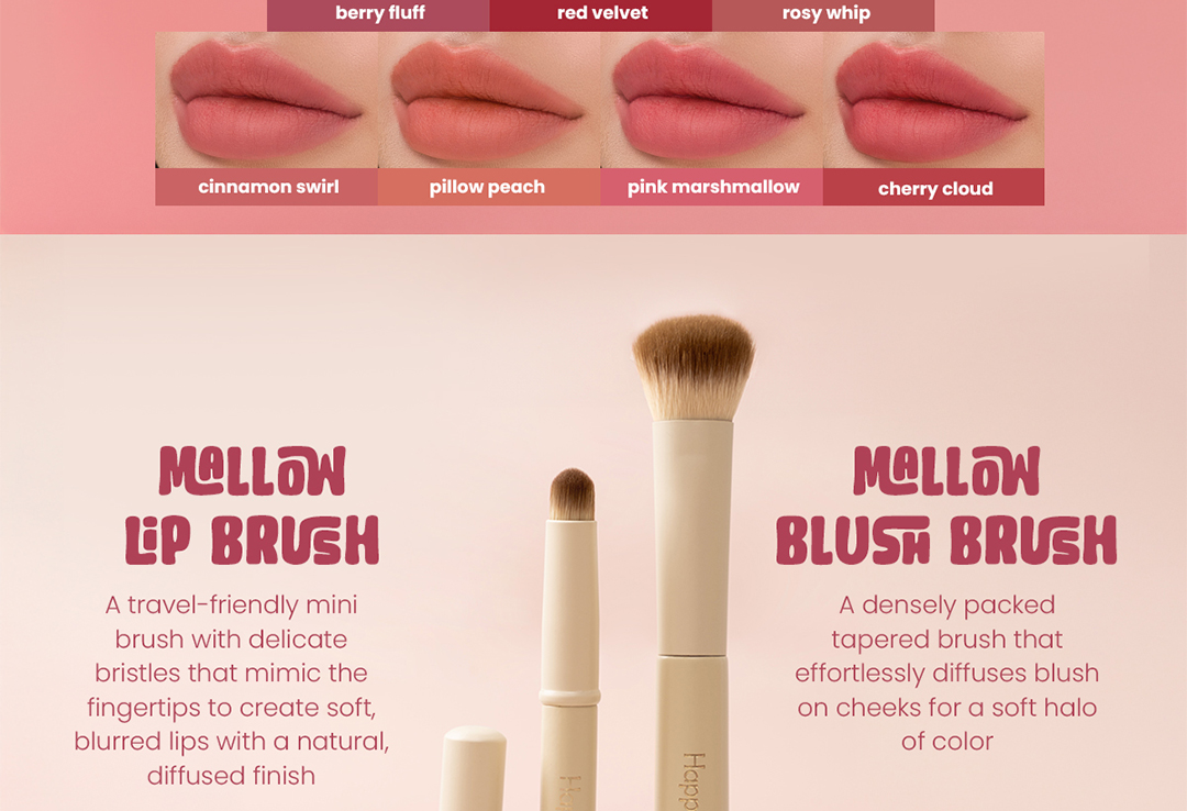 Happy Skin Mallow Pot + Lip Brush Duo | Shopee Philippines