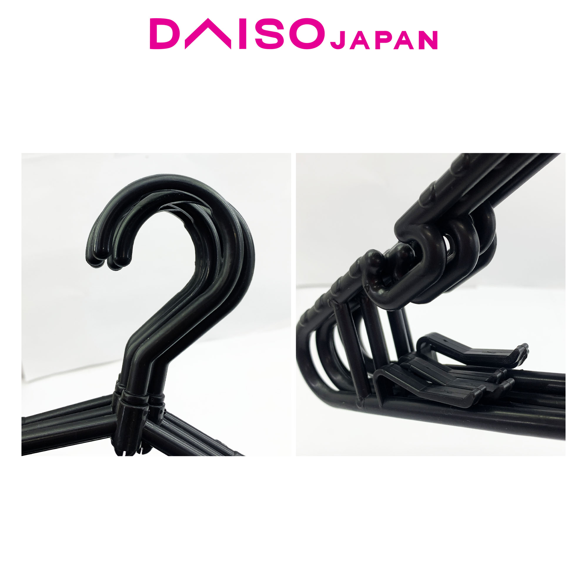 Daiso Black Hanger with Rotatable Hook (5 pieces) | Shopee Philippines