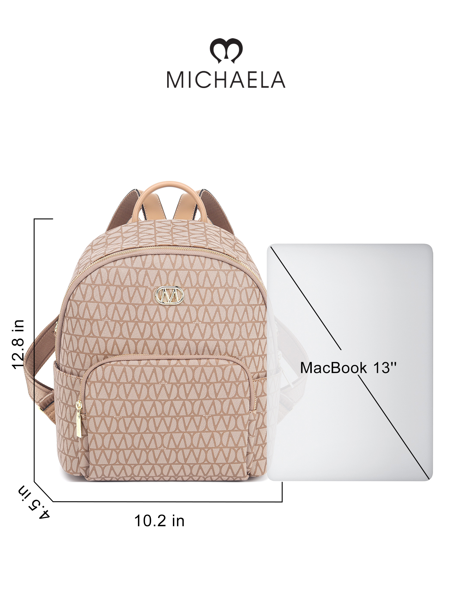 MICHAELA Trendy Letter Backpack Sophisticated Spacious for Women ...