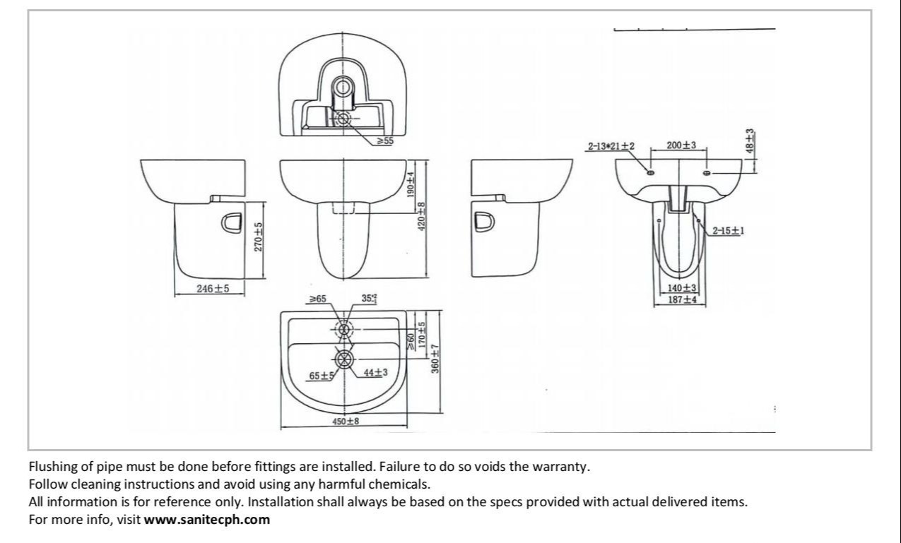 JOMOO Wall Hung Basin with Half Pedestal by Sanitec | Shopee Philippines
