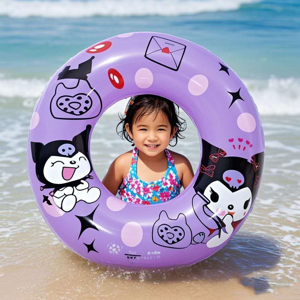 Kuromi cartoon inflatable swimming ring lifebuoy armpit swimming ring ...