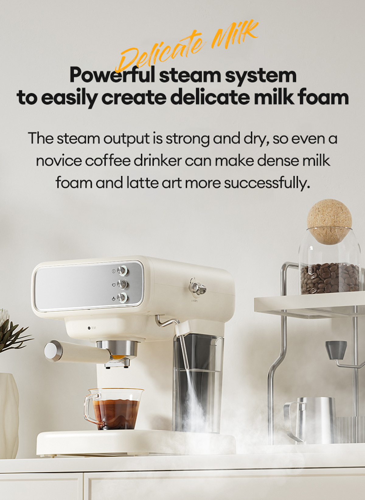 Vermax Coffee machine 950W Milk frother system 20 Bar Coffee Maker ...
