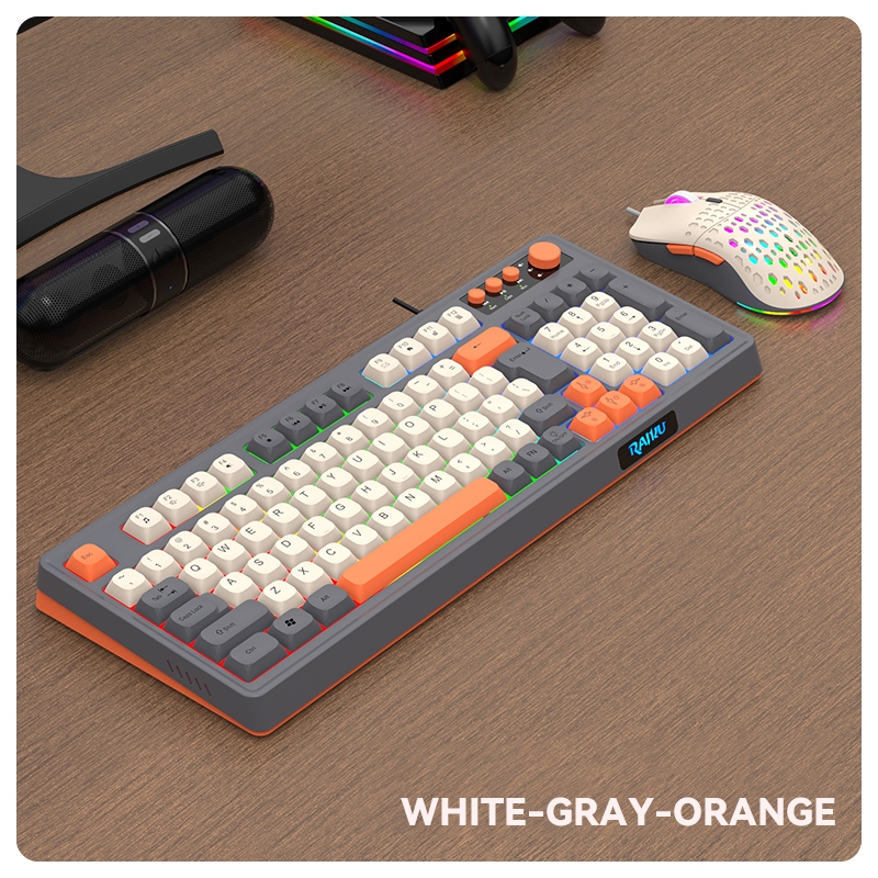 Zeus x Raiku Wired Rainbow LED Gaming Keyboard Bundle And Mouse Set 98 ...