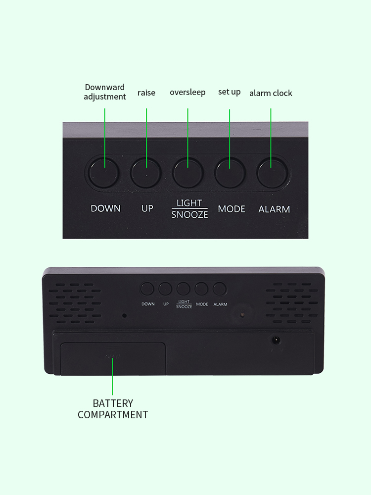 LED Digital Alarm Clock Sound Control Temperature Desk Clock Aesthetic ...