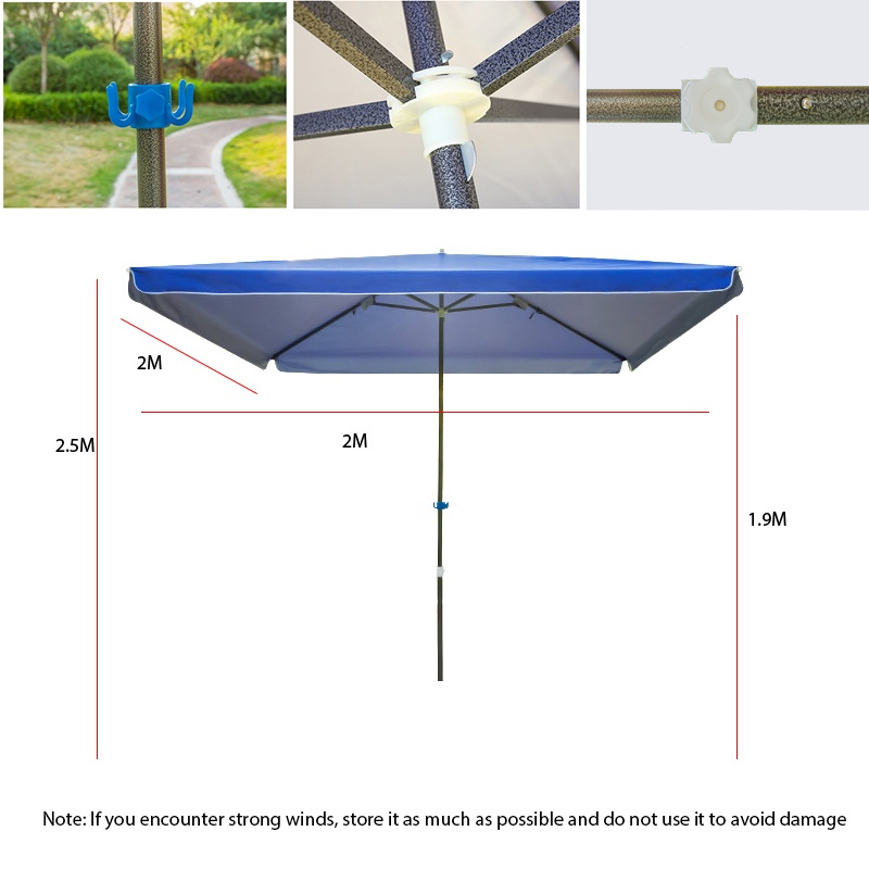 2M*2M Square Umbrella Outdoor big heavy duty Sun shade Retractable UV ...