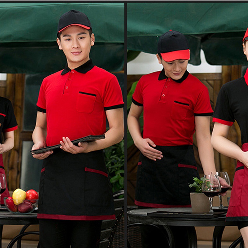 Attendant Uniform Waiter Uniform Cotton Breathable Short-Sleeved ...