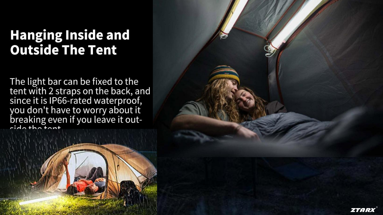 Inflatable Tube Light Solar Camping Light Portable Travel Foldable ...
