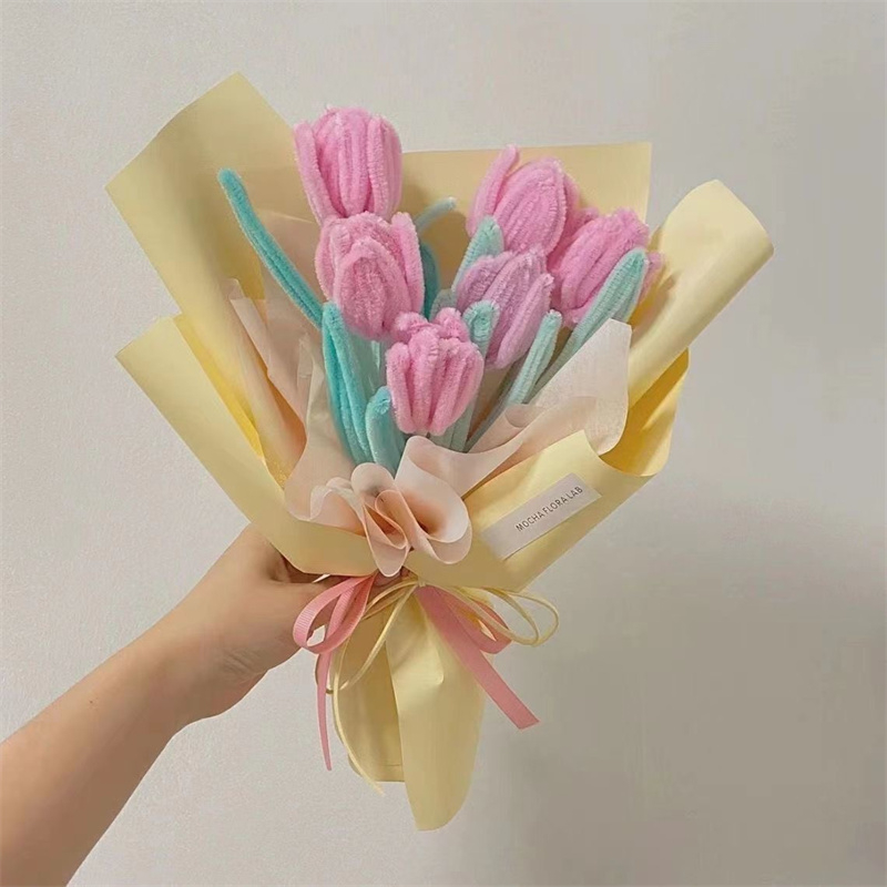 100pcs Fuzzy Wire Plush Colored Twisted Sticks Creative DIY Plush Strip ...