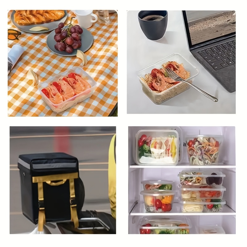 50PCS Rectangle Microwavable Food Container 500/650/750/1000ml ...