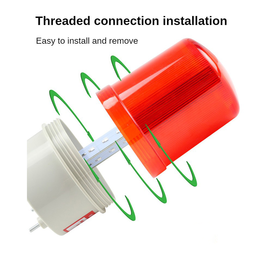 LED Warning Lamp 220V Signal Buzzer Rotary Strobe Siren Emergency ...