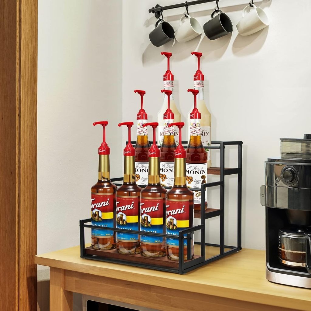 Coffee syrup rack Organizer Spice rack Pump rack Wine 3-tier storage ...