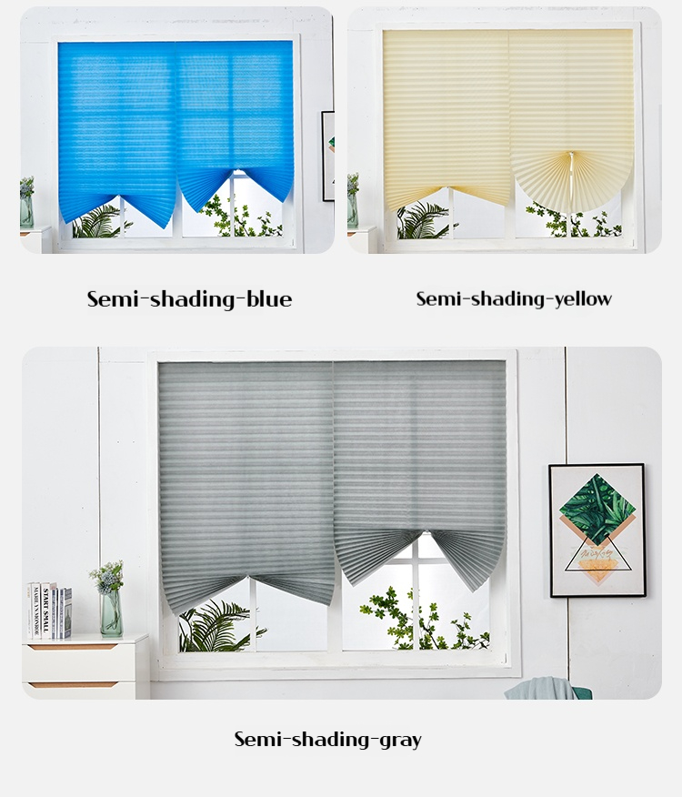 Self Adhesive Window Shades Cordless Window Blinds Pleated Fabric ...