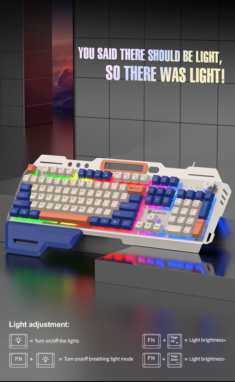 XUNFOX K90 keyboard 104 keys mechanical keyboard gaming keyboard and ...