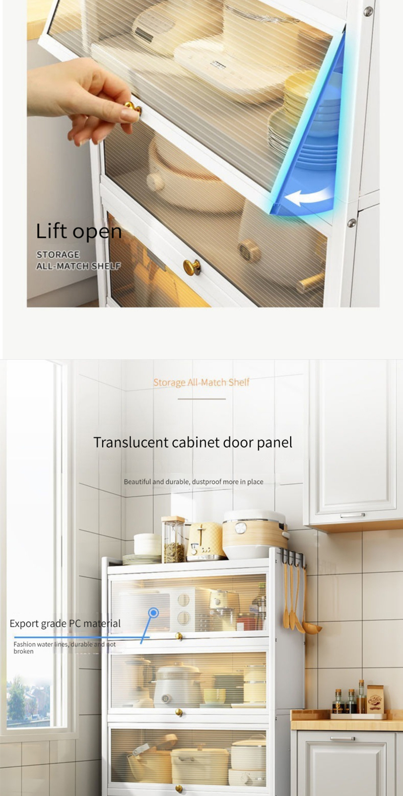 DRG 5 Layers Kitchen Rack Stainless steel rack Kitchen Cabinet with ...