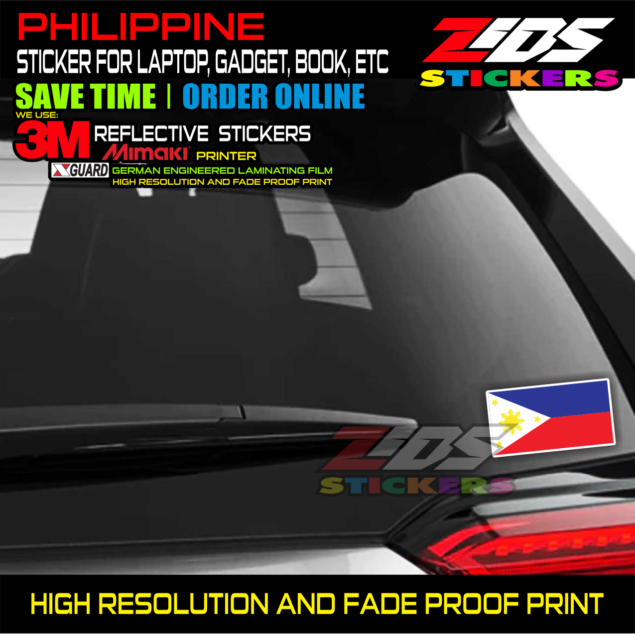 philippine flag logo 3M reflective printed laminated sticker for cars ...