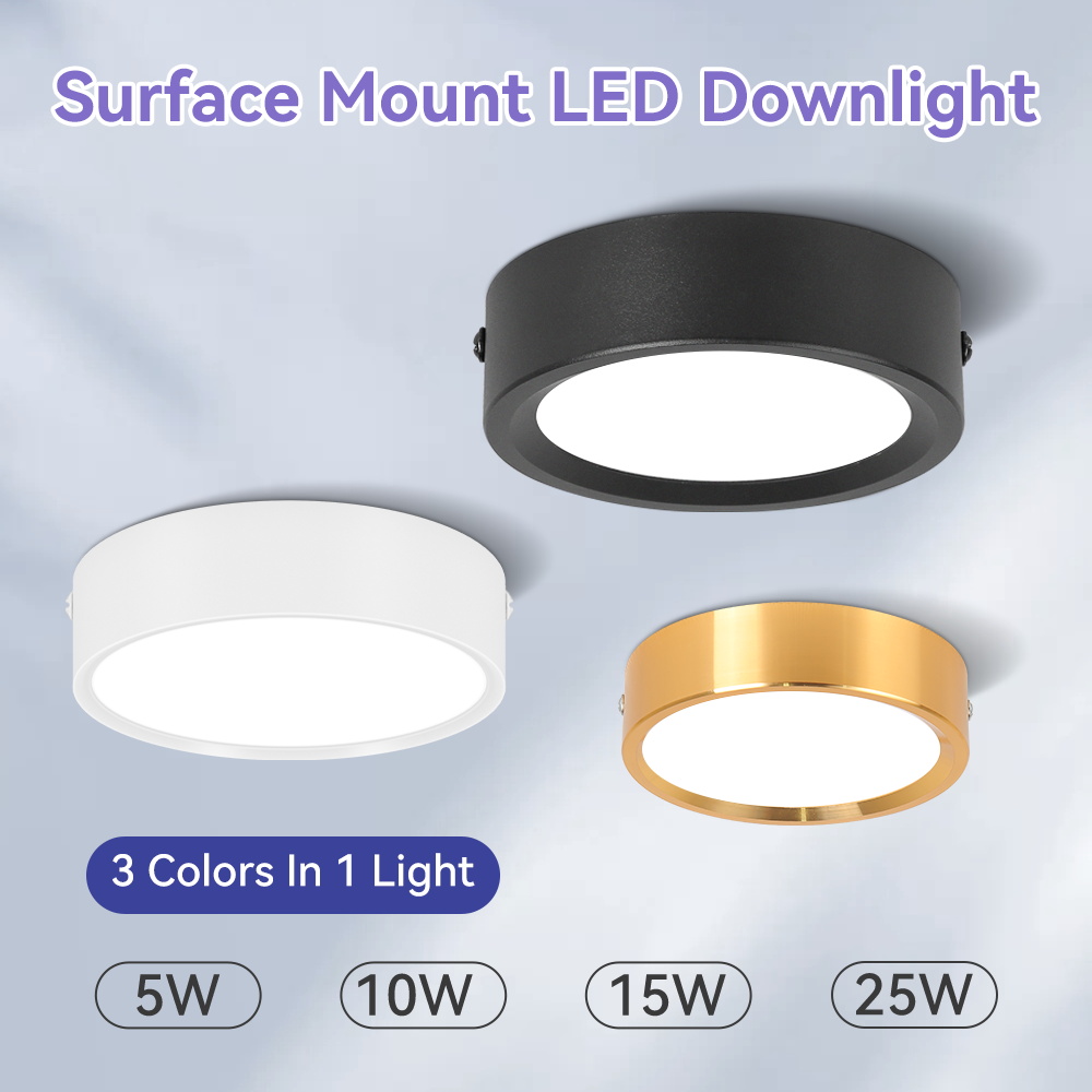 Led Pin Light Ceiling Lights Surface Mounted Downlight 3 Colors Panel ...