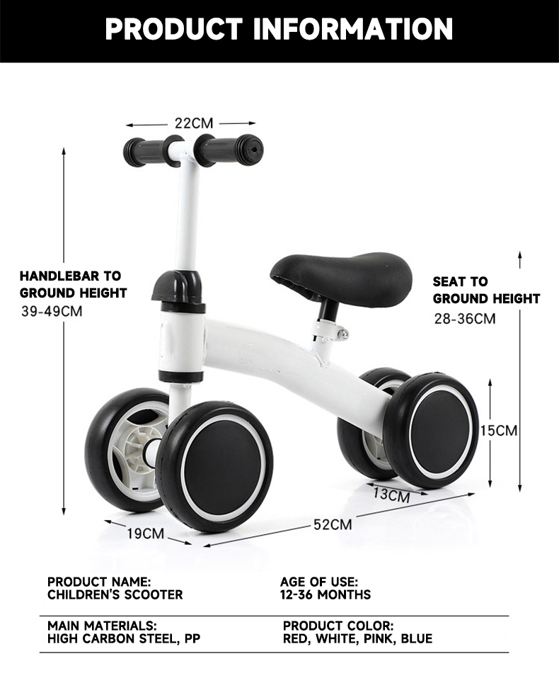 Balance Bike For Kids Toys For Boy/Girl Mini Bike For Baby Toddler With ...