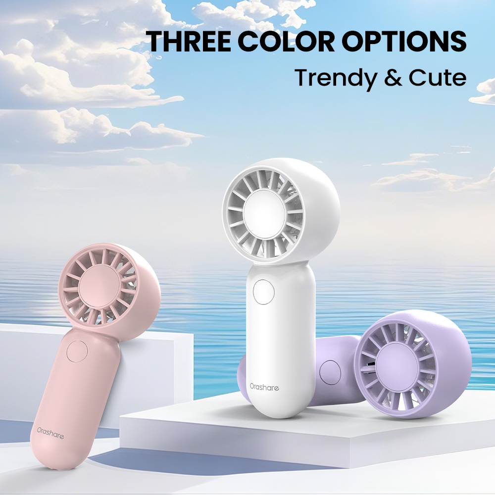Orashare HF15 Super Mini Fan Portable Baby Handheld Fan 3-Speed Wind ...