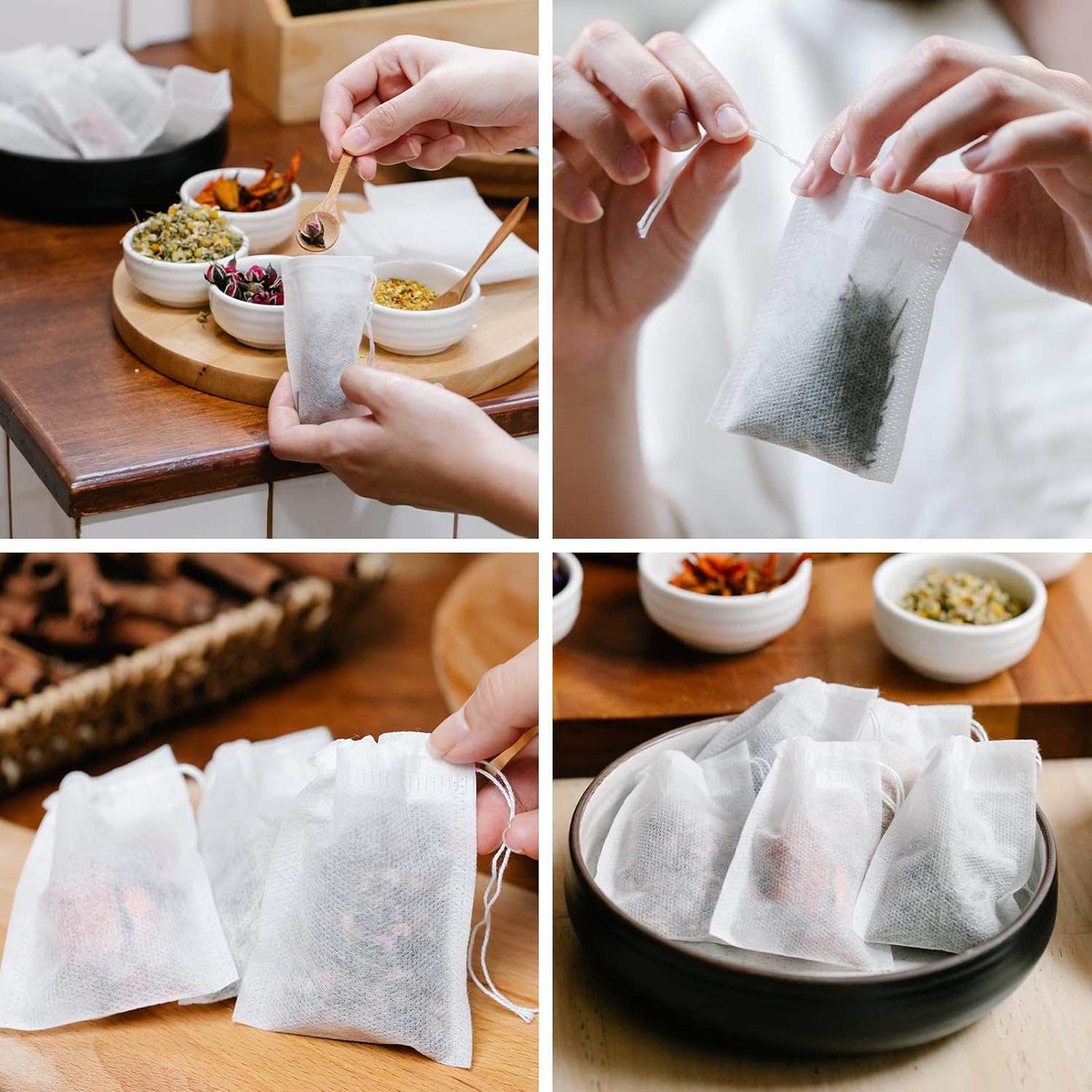 Tea Bags Empty 100Pcs For Tea Coffee Bag Filter With String Heat Seal ...