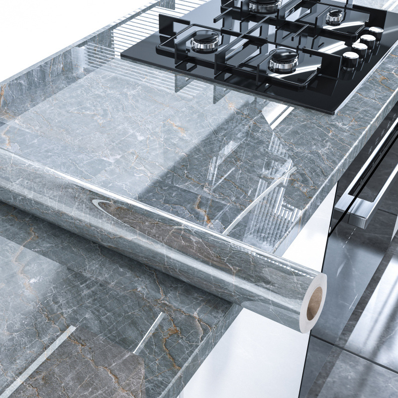 Kitchen Oil-proof Stickers Marble Waterproof Moisture-proof and High Temperature Resistant ...