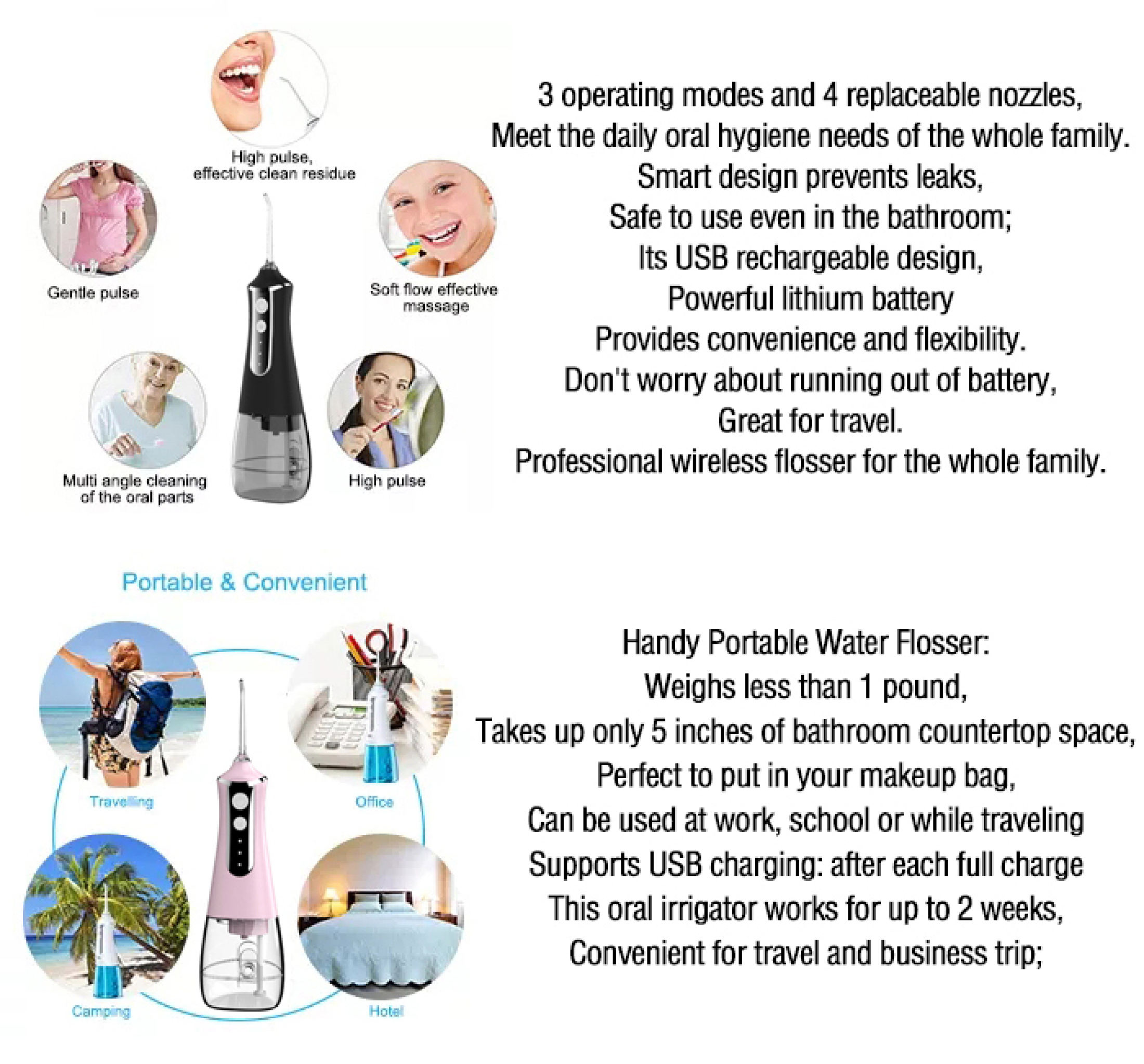 Imported Flosser Braces Socket Oral Rinser Portable Electric Wireless ...