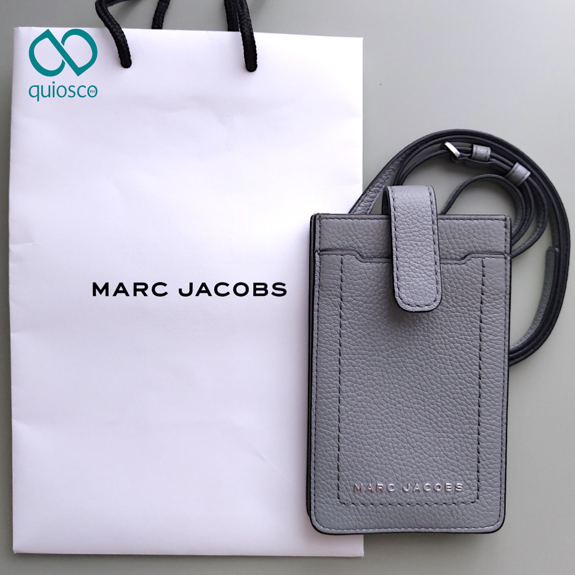 Marc Jacobs The Groove leather phone crossbody bag in rock grey (pre ...