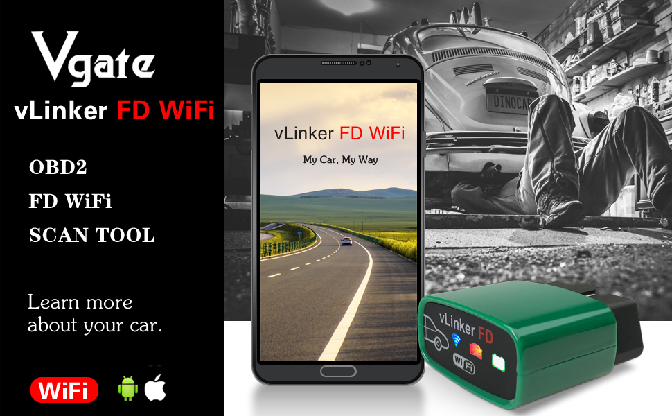 Vgate vLinker FD WiFi OBD2 Scan Tool, Diagnostic Code Reader for iOS ...