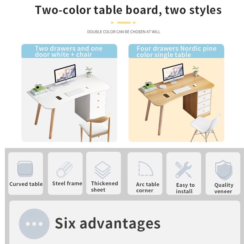 Study Table With Drawer Computer Table Office Table Writing Table For Living Room | Shopee ...