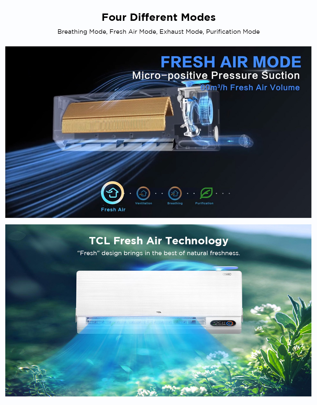 TCL CoolPro | FreshIN 2.0 Breathe+ Inverter Split-type Air Conditioner ...