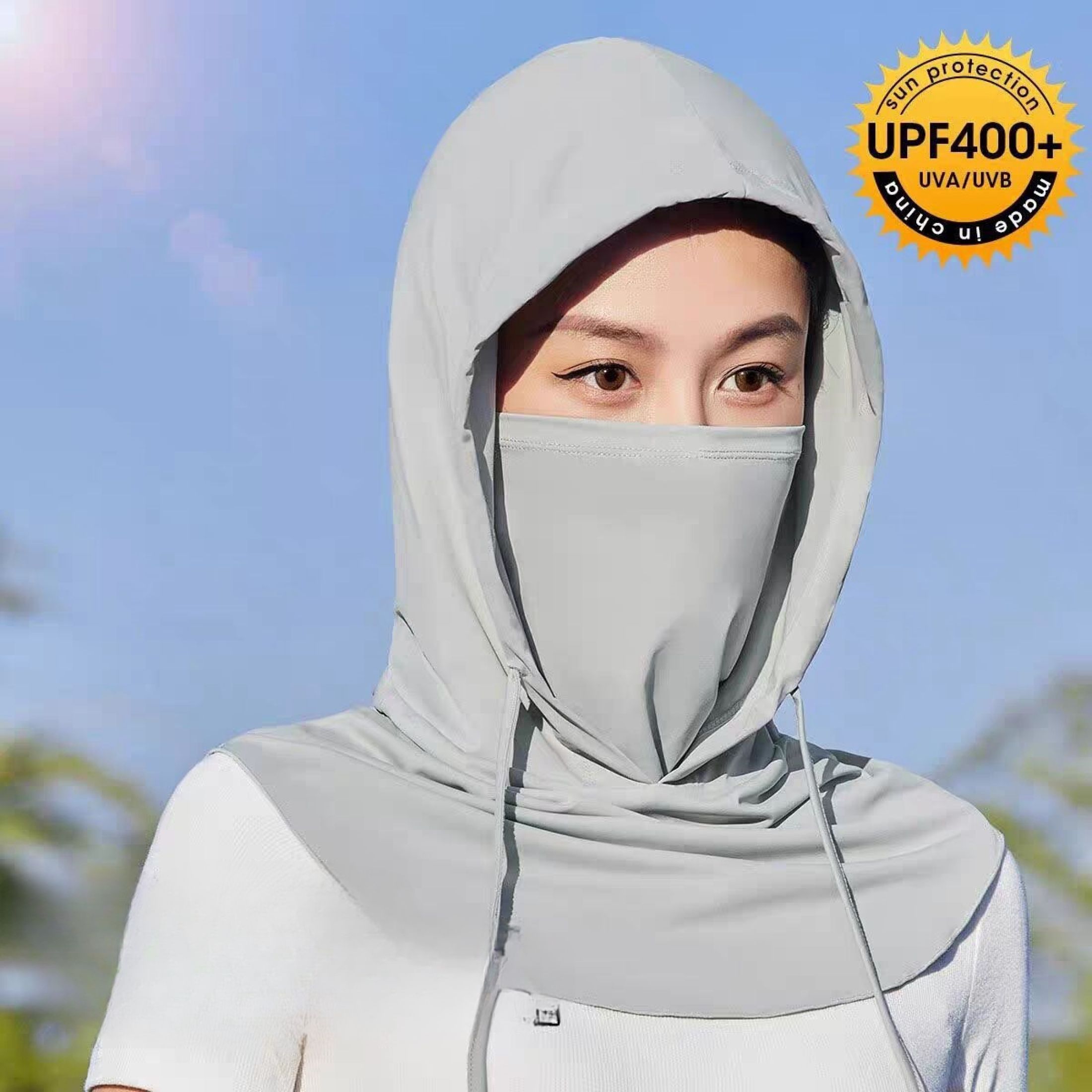 2PCS Ice Silk Sunscreen Cap UV Resistant Outdoor Full Face Mask Sun ...