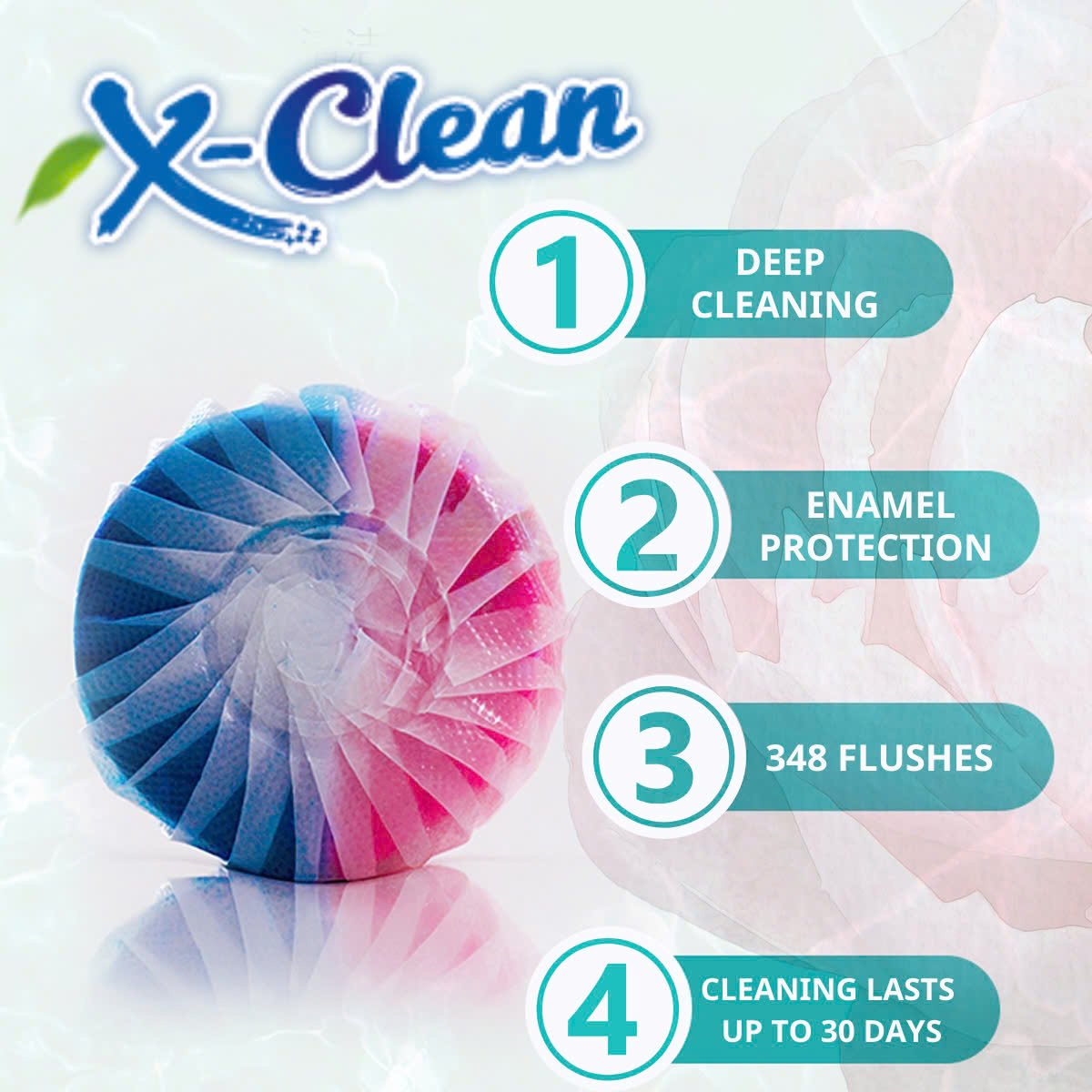 X-Clean Toilet Tablet Deodorizing Tabs: Kills Germs, Cherry Blossom ...