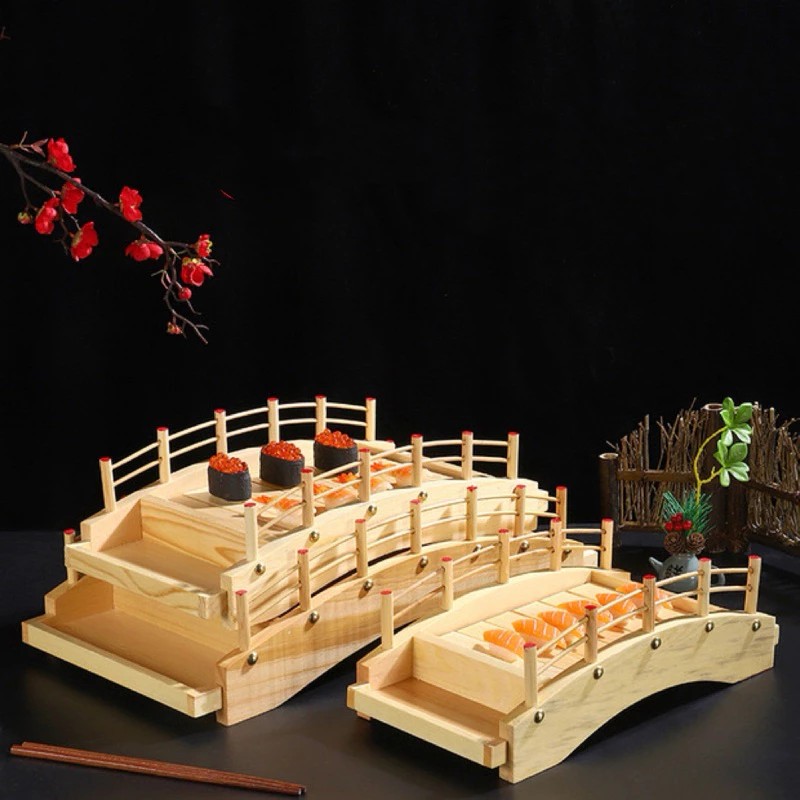 Sushi Bridge Boat Wooden Boat Bridge Tableware Sashimi Platter Cuisine ...