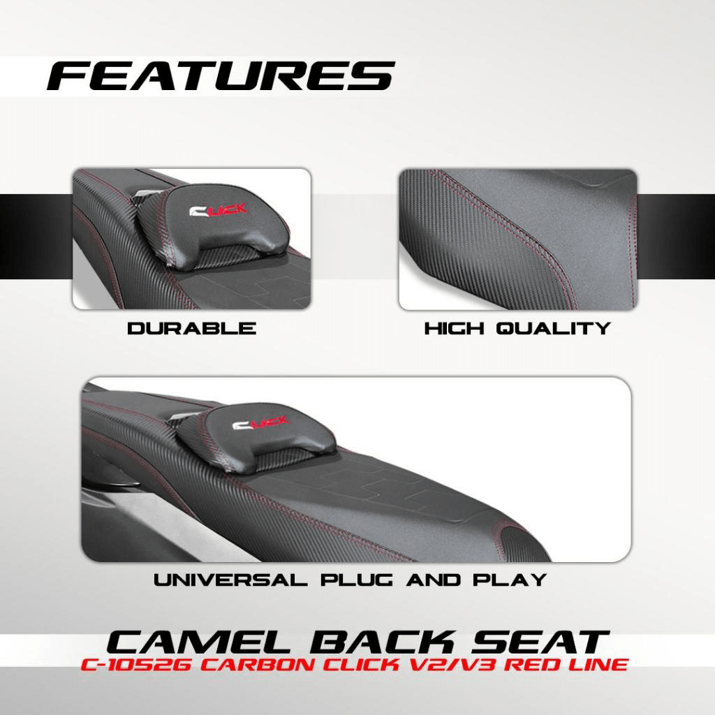 CLICK V1/V2 CAMEL BACK SEAT ASSY WITH EMBROID LOGO CARBON DESIGN FOR ...
