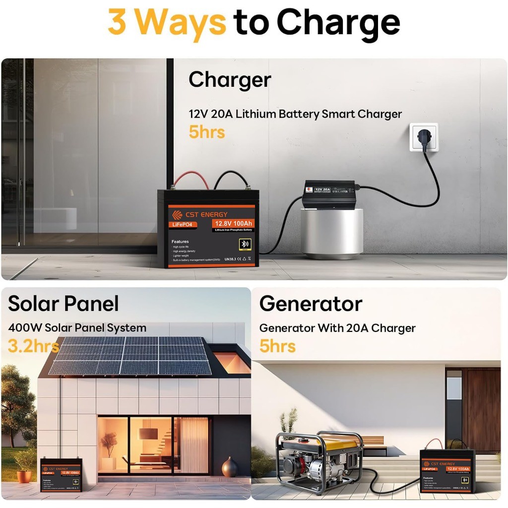 CST ENERGY LiFePo4 Battery 12V 100AH BMS Lithium Battery 12V280AH Solar ...