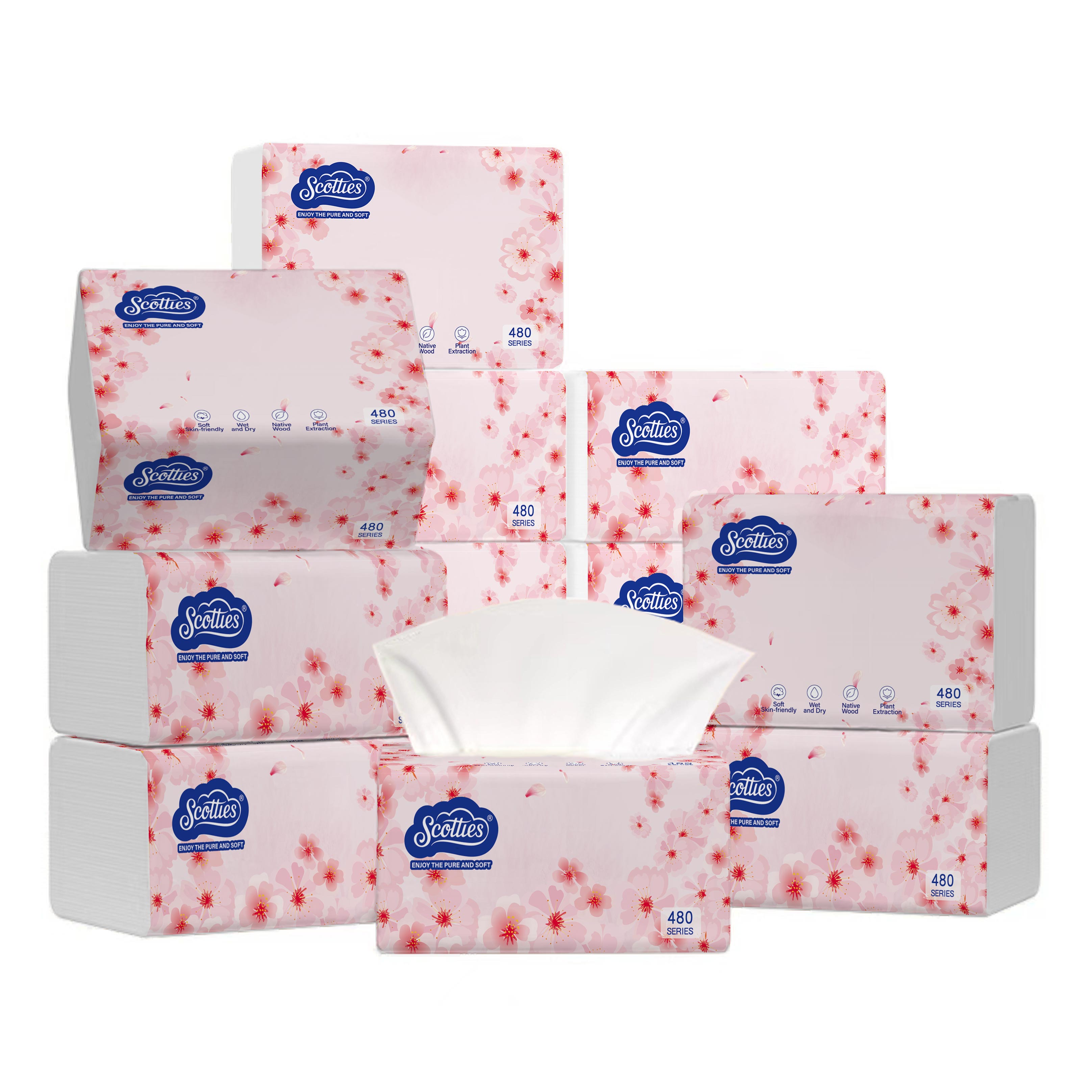 8pack Scotties Facial Tissue paper towel tissue paper 8Packs 420Sheets ...