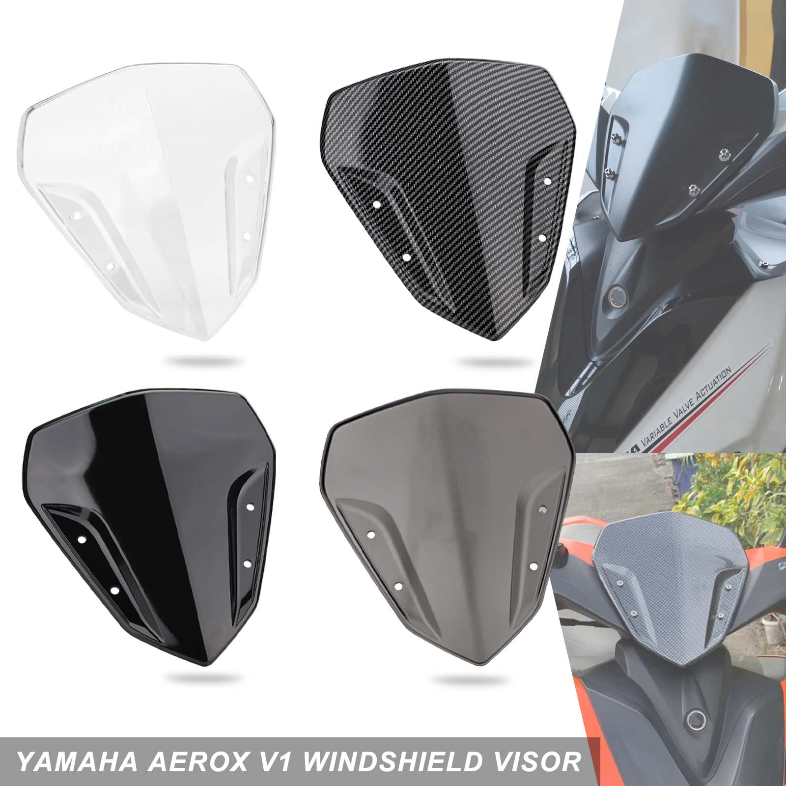 MOTOX YAMAHA AEROX Visor color Transparent / Smoke/MatteBlack | Shopee ...