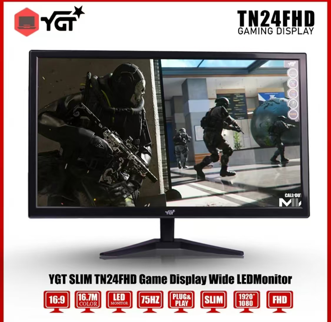 YGT SLIM TN19"HD,TN20"HD,TN21"FHD,TN23.8"FHD,TN24"FHD,TN27"FHD,Game ...