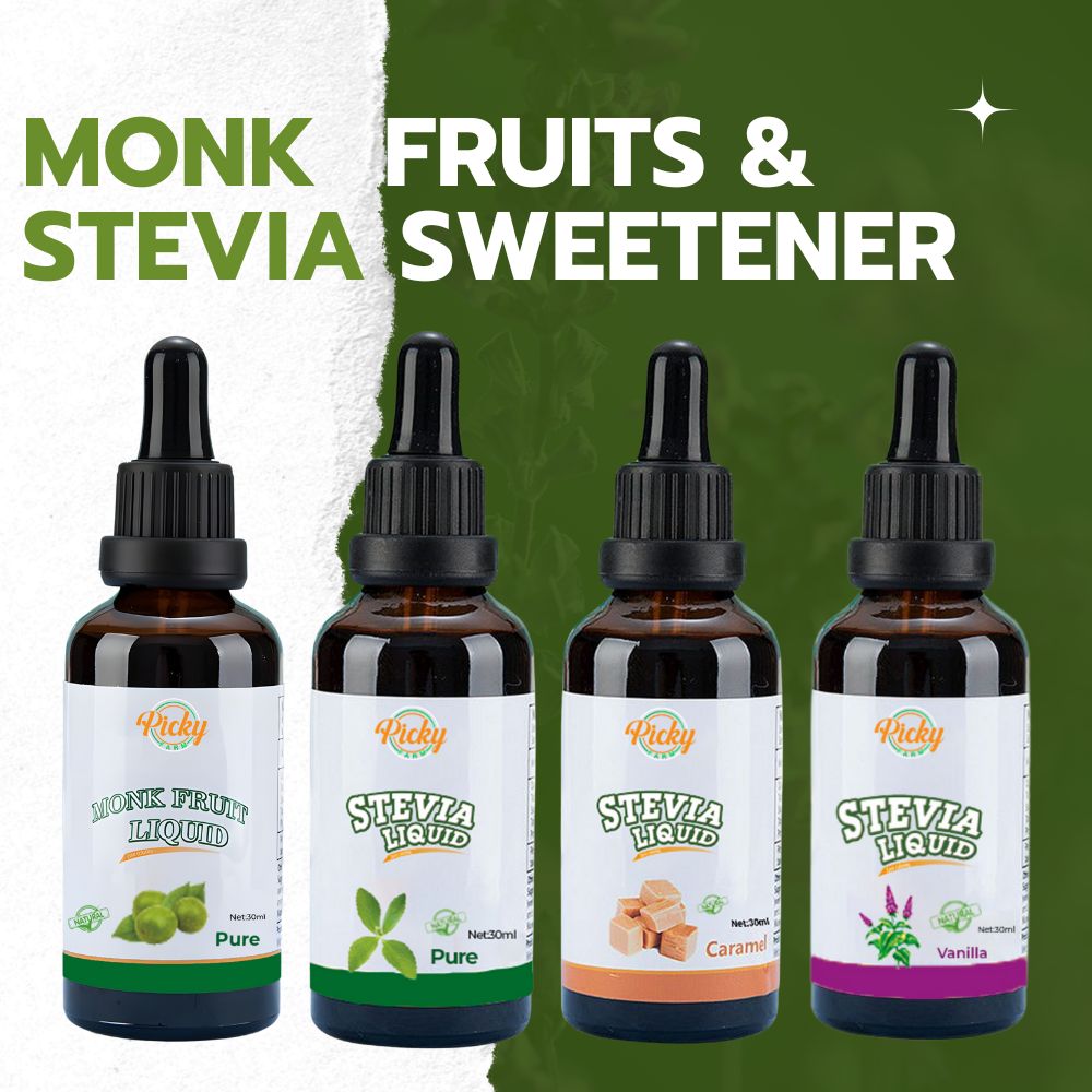 Stevia & Monk Fruit Sweetener | Pure | Caramel | Vanila Flavored Stevia ...