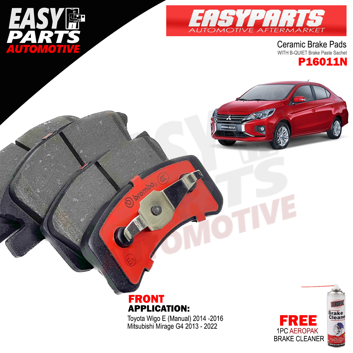 Brembo Brake Pads P16011N Mit. Mirage & Wigo Gen 1 Front | Shopee ...