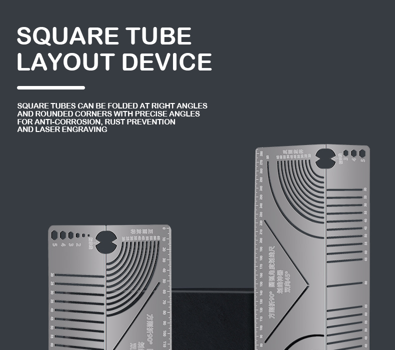 Multifunctional Metal Ruler Folding Ruler For Square Tube Rounded ...