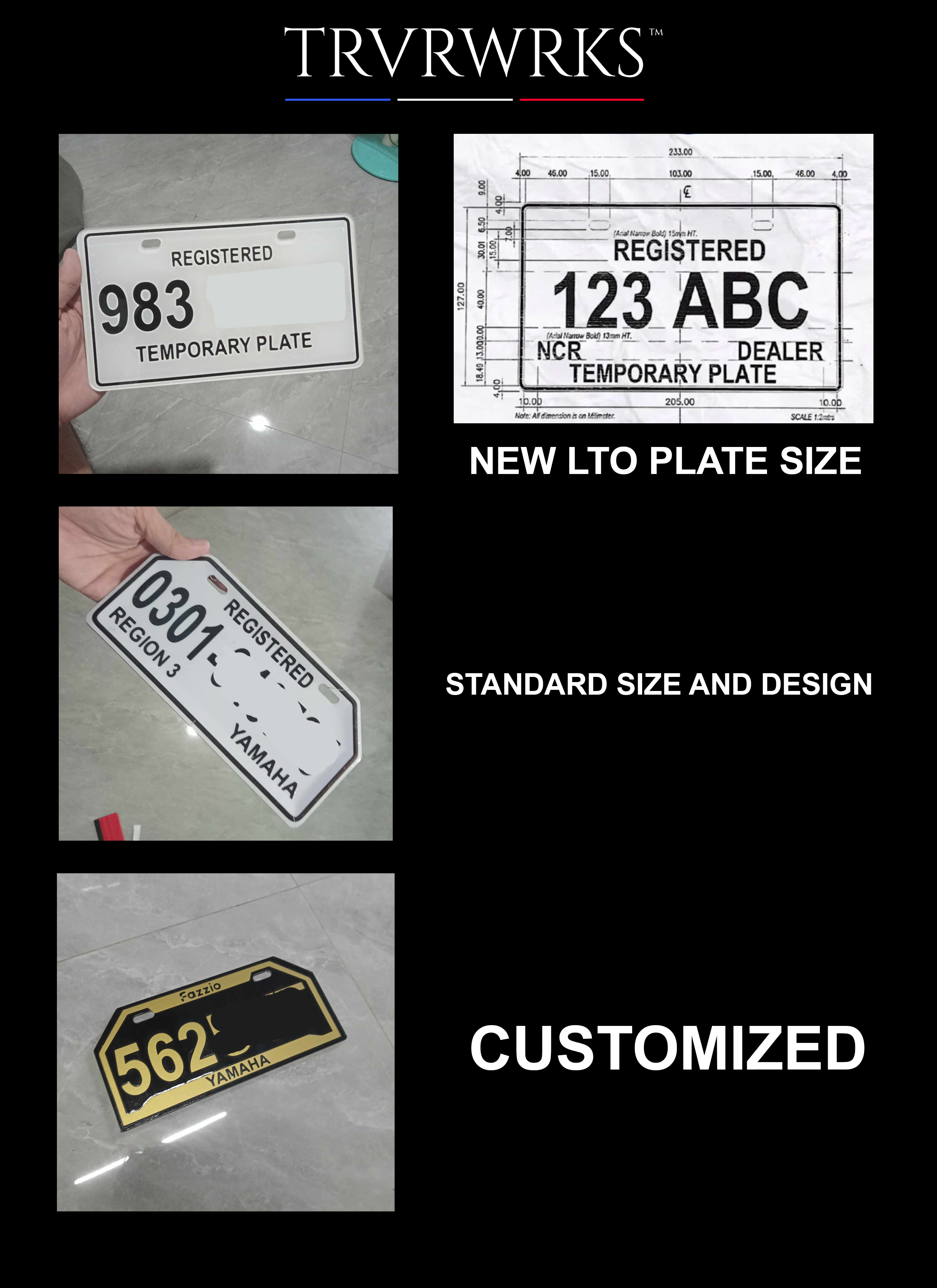 Temporary Plate for Motorcycle ( For registration Plate , Acrylic Plate ...