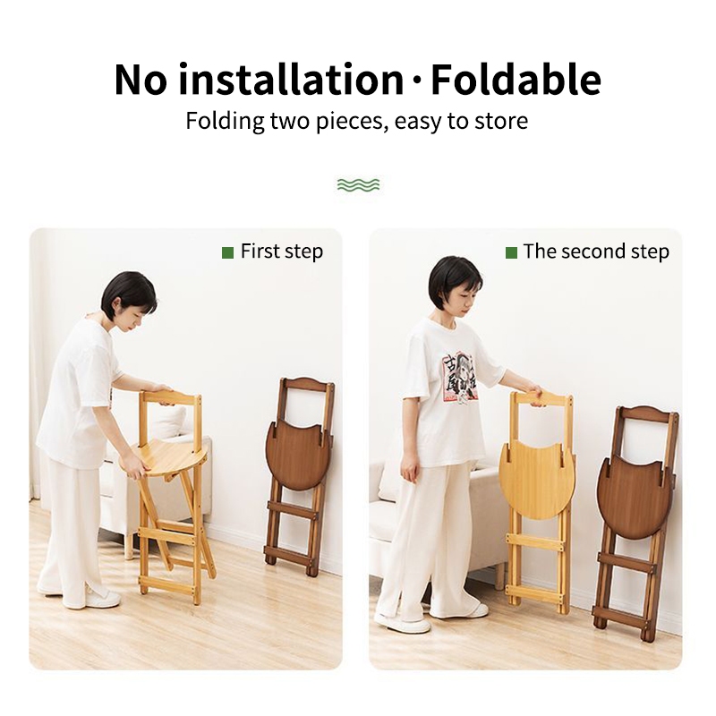 Bamboo Bar Chair Stool Foldable High Stool Home Bar Chair Modern Simple ...