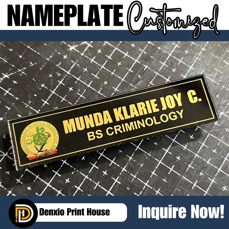 Customized Nameplate for Security Guard/ Criminology/ PNP/ Seaman ...