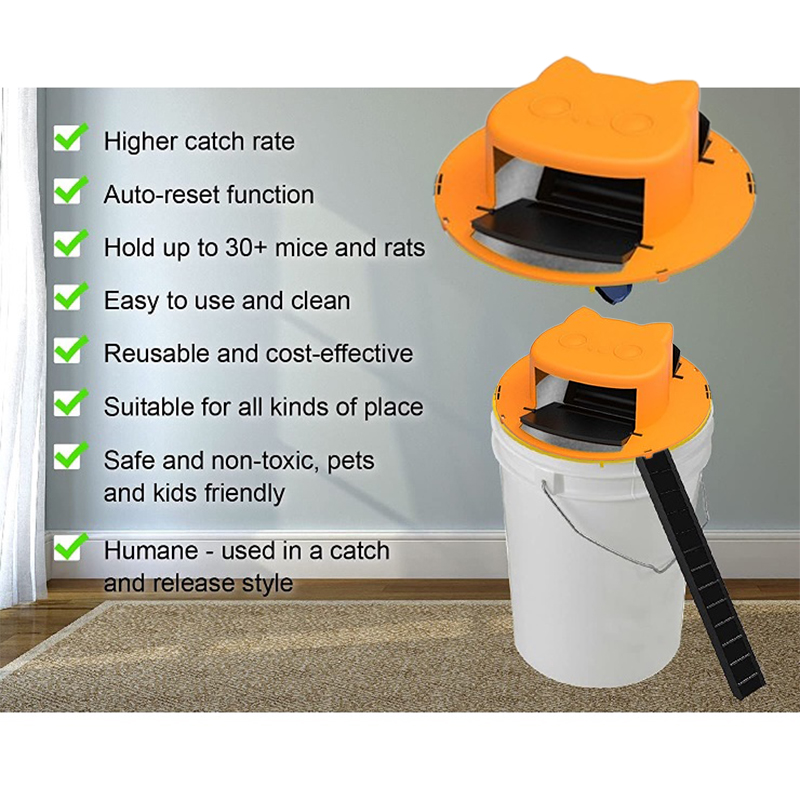 Mouse Trap for Big Rat Automatic Flip Dual Channel Use Rat Trap Bucket ...