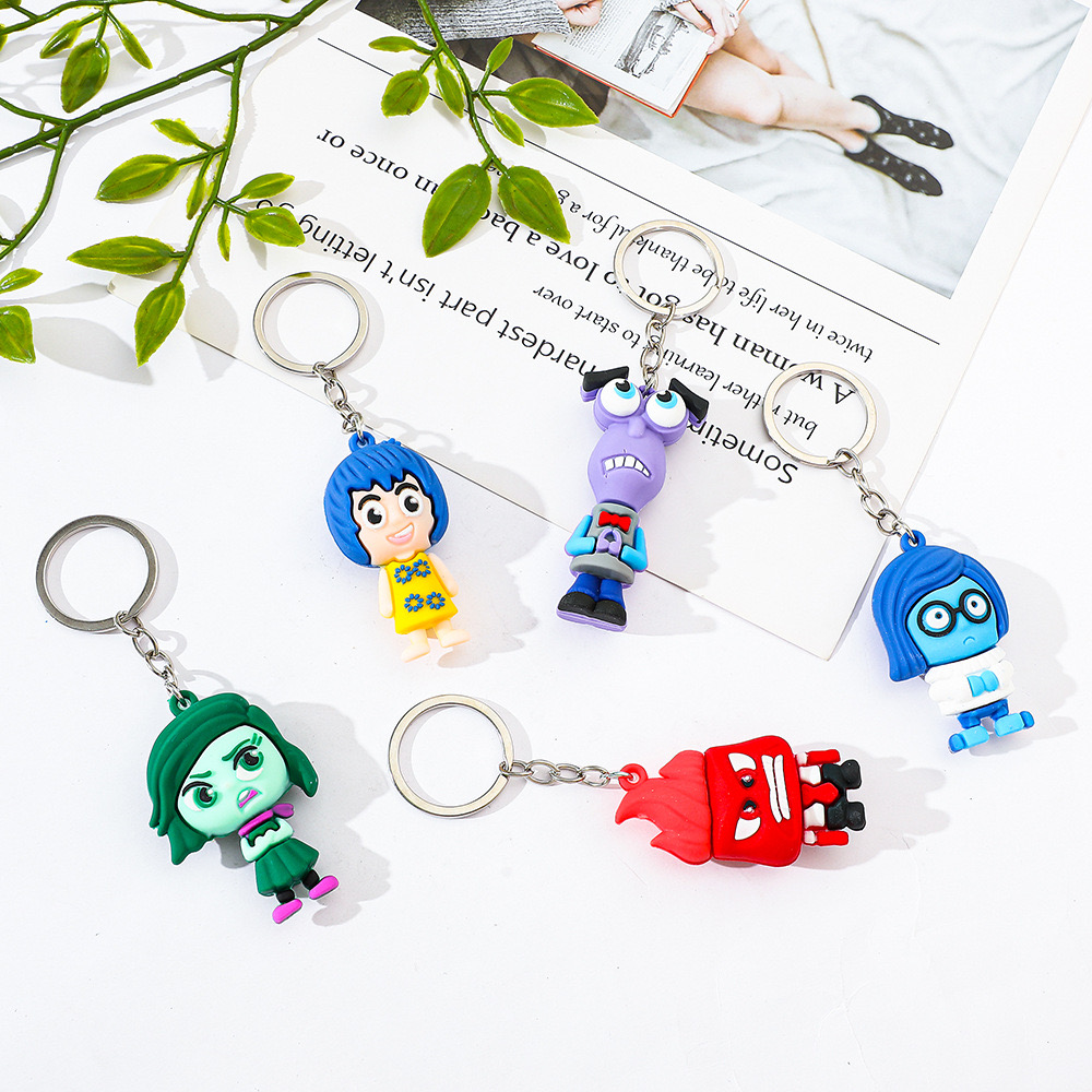 Inside Out Keychain Cartoon Keychain Disney and Pixar Sadness Fear ...
