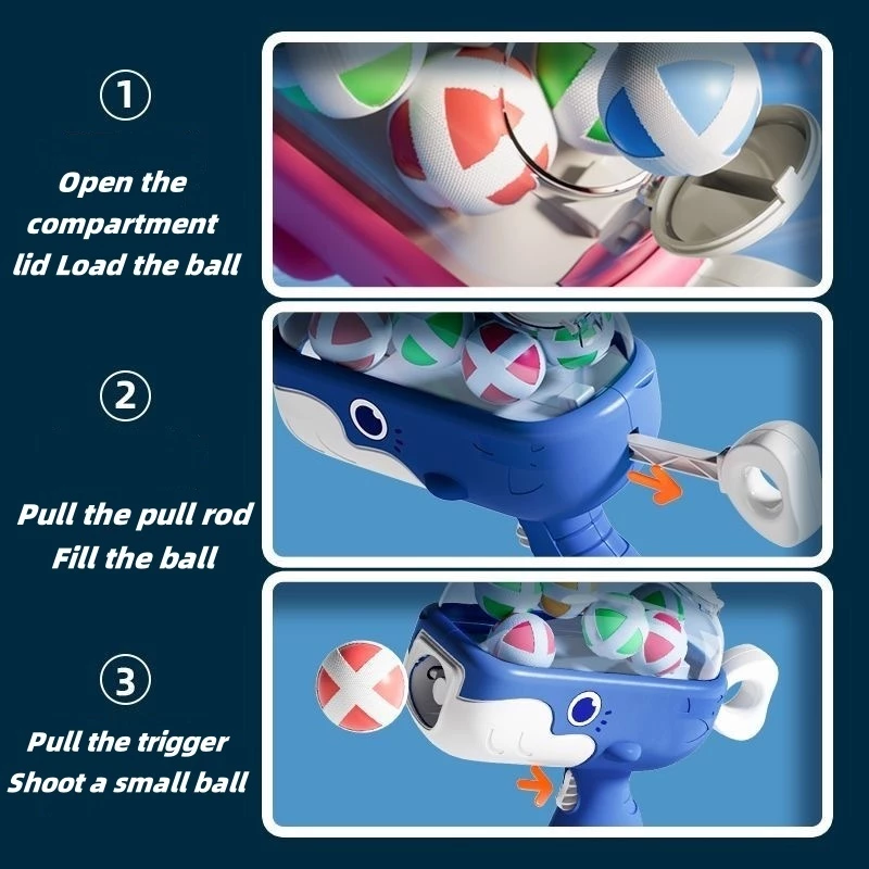 Whale Sticky Ball Gun Sport Toy Target Shooting Sticky Ball Ejection ...