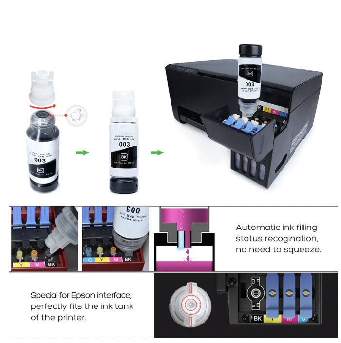 003 Ink Refill ink Compatible for Inkjet Printer L3110 L3210 L3150 ...