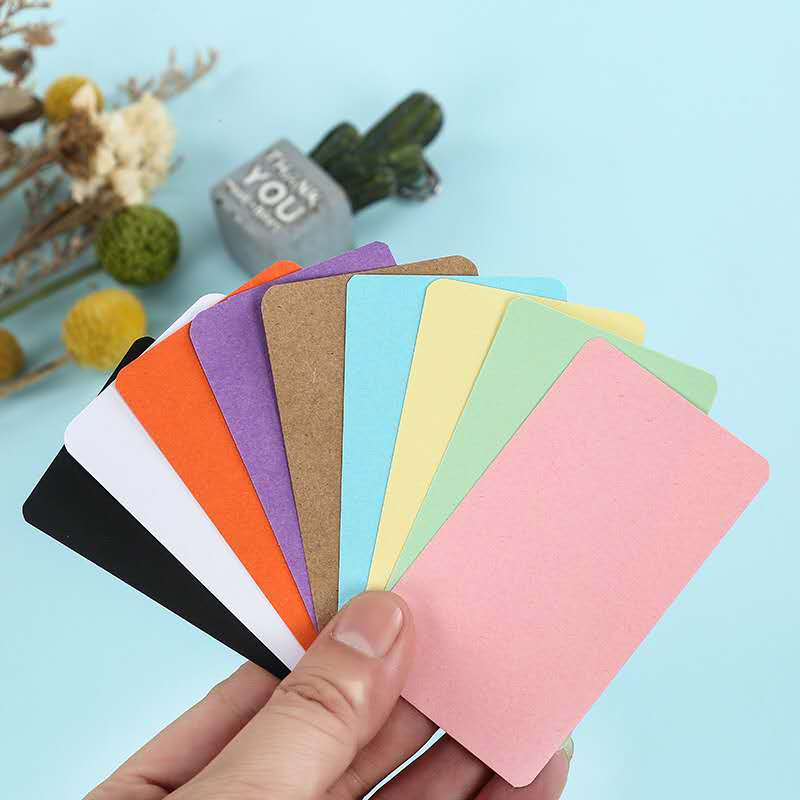 100 Sheets Boxed Solid Color Kraft Cards Student Portable Blank Word ...